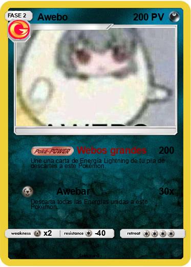 Pokémon Awebo - Webos grandes - Mi carta pokémon