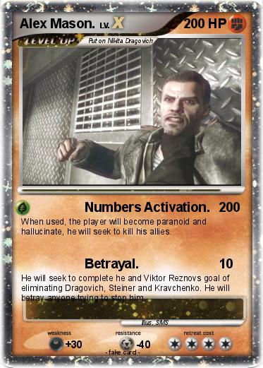 Pokémon Alex Mason 61 61 - Numbers Activation. - My Pokemon Card