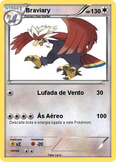 Pokémon Braviary 102 102 - Lufada de Vento - My Pokemon Card