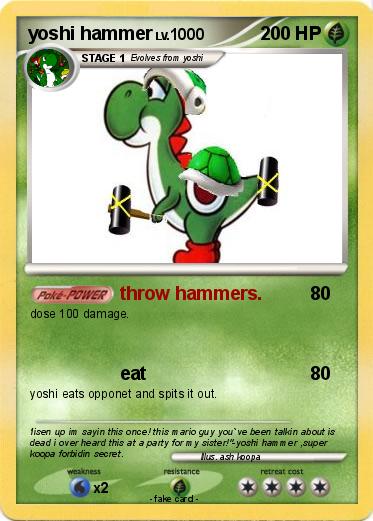 Pokémon yoshi hammer - throw hammers. - My Pokemon Card