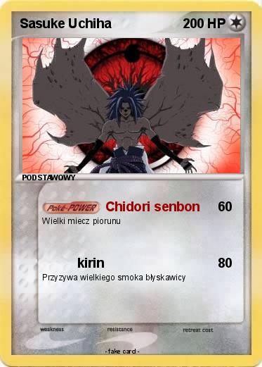 Pokémon Sasuke Uchiha 157 157 - Chidori senbon - Twoja własna karta pokemon