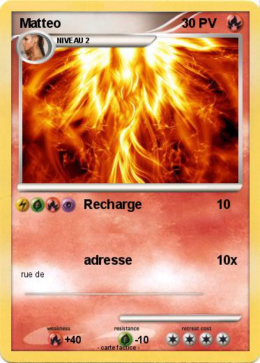 Pokémon Matteo 210 210 - Recharge - Ma carte Pokémon