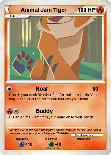 Pokémon Animal Jam Tiger - Roar - My Pokemon Card