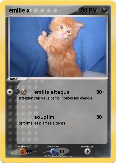 Pokémon emilie x - emilie attaque - Ma carte Pokémon