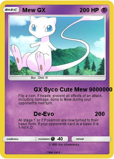 Pokémon Mew GX 12 12 - GX Syco Cute Mew 9000000 - My Pokemon Card