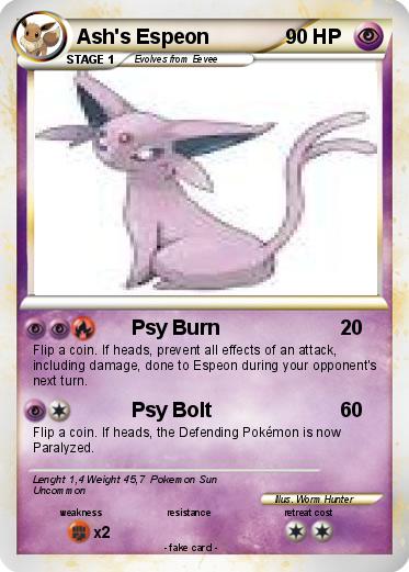 Pokémon Ash s Espeon - Psy Burn - My Pokemon Card