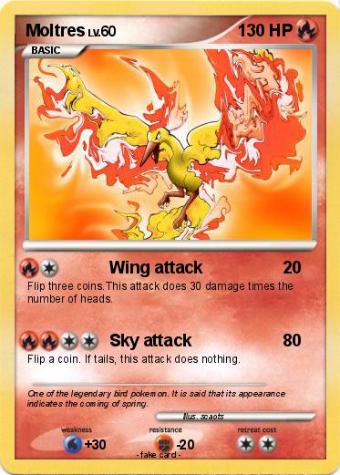 Pokémon Moltres 668 668 - Wing attack - My Pokemon Card
