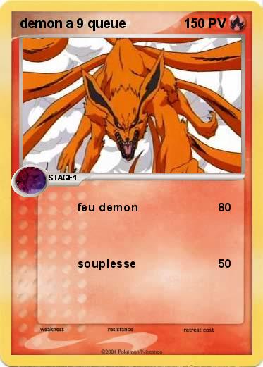 Pokémon demon a 9 queue 1 1 - feu demon - Ma carte Pokémon