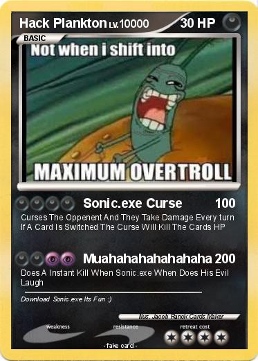 Pokémon Hack Plankton - Sonic.exe Curse - My Pokemon Card