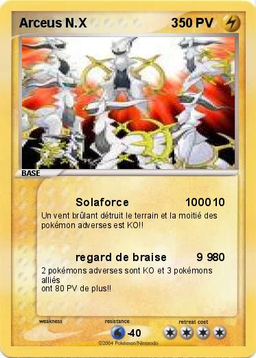 Pokémon Arceus N X 3 3 - Solaforce 1000 - Ma carte Pokémon