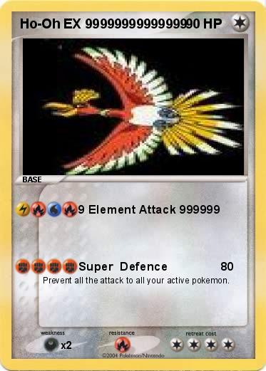 Pokémon Ho Oh EX 99999999999999 99999999999999 - 9 Element Attack ...