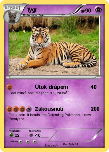 Pokémon Tygr 2 2 - Útok drápem - My Pokemon Card