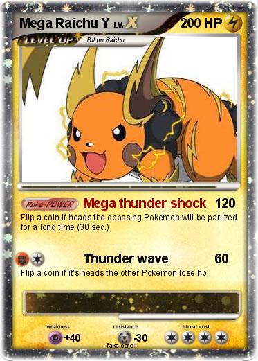 Pokémon Mega Raichu Y 1 1 - Mega thunder shock - My Pokemon Card