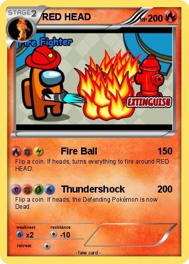 Pokémon RED HEAD 20 20 - Fire Ball - My Pokemon Card