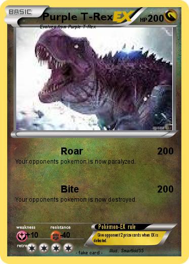 Pokémon Purple T Rex - Roar - My Pokemon Card