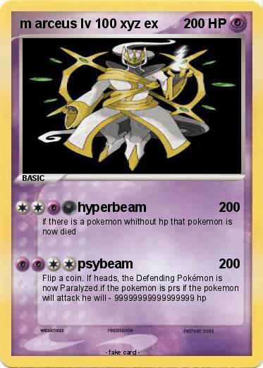 Pokémon m arceus lv 100 xyz ex - hyperbeam - My Pokemon Card