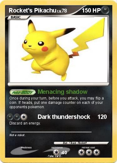 Pokémon Rocket s Pikachu 6 6 - Menacing shadow - My Pokemon Card