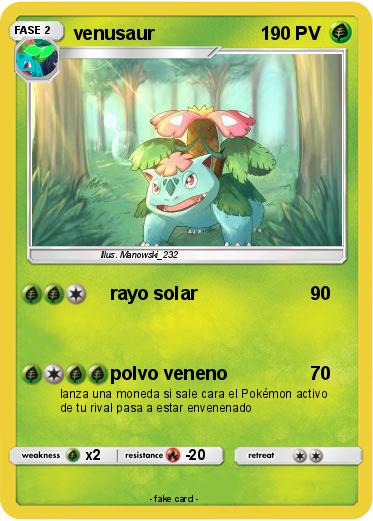 Pokémon venusaur 1073 1073 - rayo solar - Mi carta pokémon