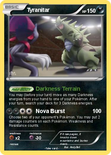Pokémon Tyranitar 461 461 - Darkness Terrain - My Pokemon Card