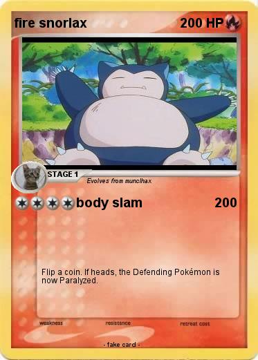Pokémon fire snorlax 1 1 - body slam - My Pokemon Card