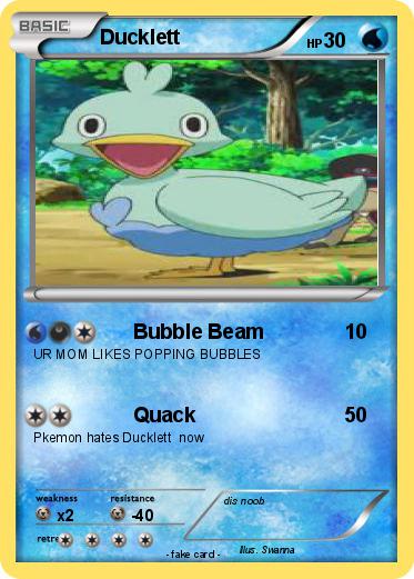 Pokémon Ducklett 20 20 - Bubble Beam - My Pokemon Card