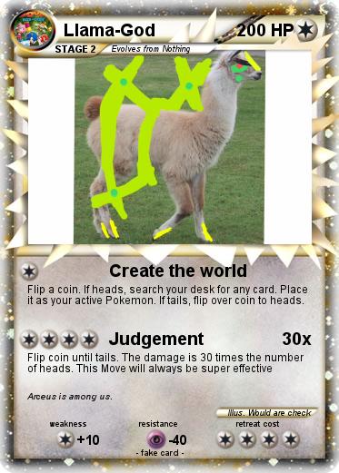 Pokémon Llama God 2 2 - Create the world - My Pokemon Card