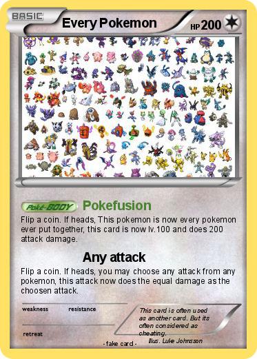 Pokémon Every Pokemon 11 11 - Pokefusion - My Pokemon Card