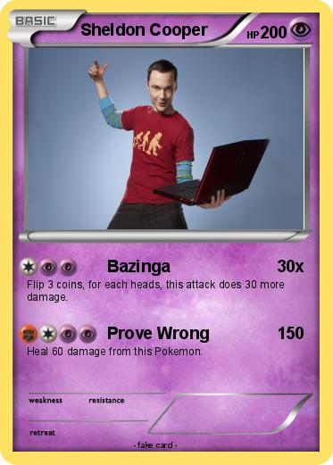 Pokémon Sheldon Cooper 170 170 - Bazinga - My Pokemon Card