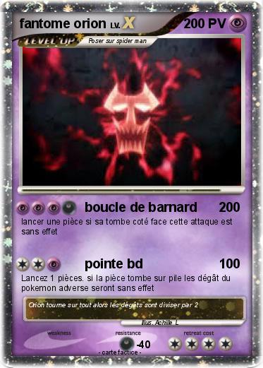 Pokémon fantome orion 2 2 - boucle de barnard - Ma carte Pokémon