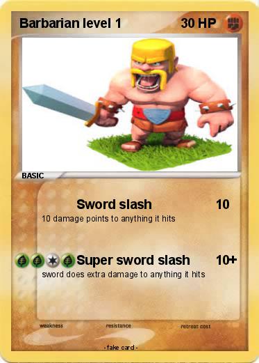 Pokémon Barbarian level 1 1 - Sword slash - My Pokemon Card