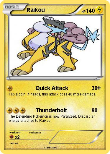 Pokémon Raikou 1682 1682 - Quick Attack - My Pokemon Card