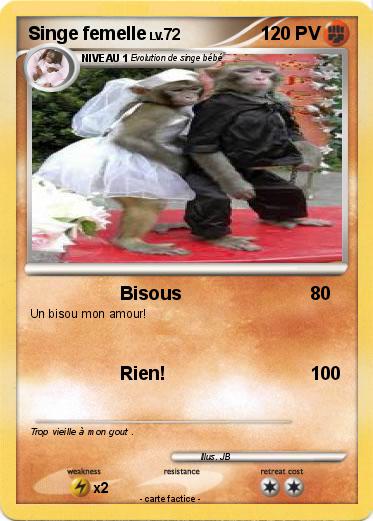 Pokémon Singe femelle - Bisous - Ma carte Pokémon