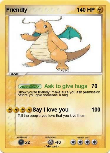 Pokémon Friendly 37 37 - Ask to give hugs - My Pokemon Card