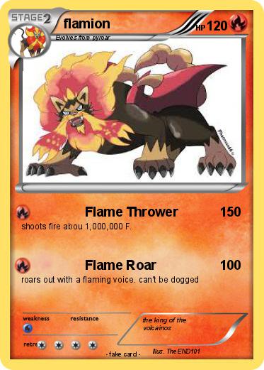 Pokémon flamion 8 8 - Flame Thrower - My Pokemon Card