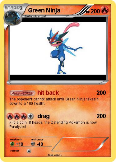 Pokémon Green Ninja 224 224 - hit back - My Pokemon Card