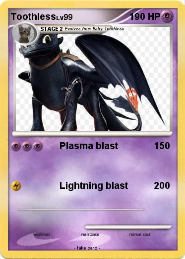 Pokémon Toothless 668 668 - Plasma blast - My Pokemon Card