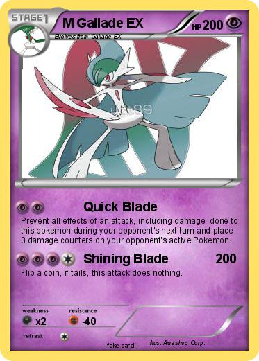 Pokémon M Gallade EX 10 10 - Quick Blade - My Pokemon Card
