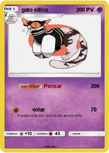 Pokémon gato sitico - Pensar - Mi carta pokémon