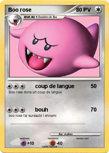 Pokémon Boo rose 1 1 - coup de langue - Ma carte Pokémon