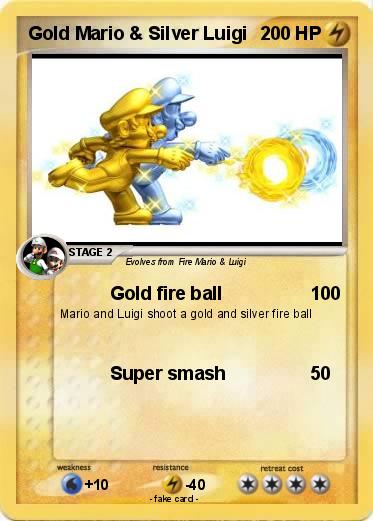 Pokémon Gold Mario Silver Luigi - Gold fire ball - My Pokemon Card