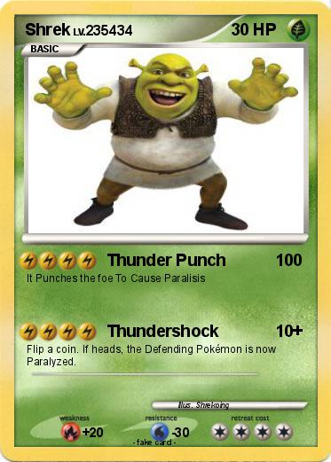 Pokémon Shrek 180 180 - Thunder Punch - My Pokemon Card