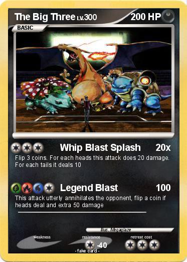 Pokémon The Big Three 6 6 - Whip Blast Splash - My Pokemon Card