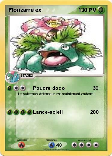 Pokémon Florizarre ex 3 3 - Poudre dodo - Ma carte Pokémon