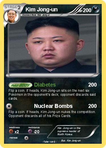 Pokémon Kim Jong un 158 158 - Diabetes - My Pokemon Card