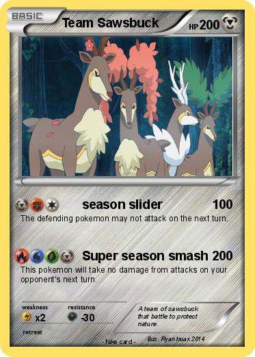 Pokémon Team Sawsbuck - season slider - My Pokemon Card