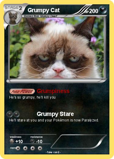 Pokémon Grumpy Cat 587 587 - Grumpiness - My Pokemon Card
