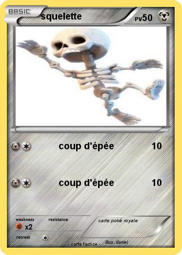 Pokémon squelette 178 178 - coup d'épée - Ma carte Pokémon