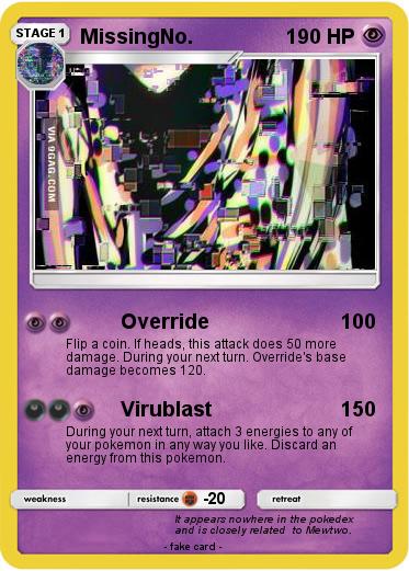 Pokémon MissingNo 1755 1755 - Override - My Pokemon Card