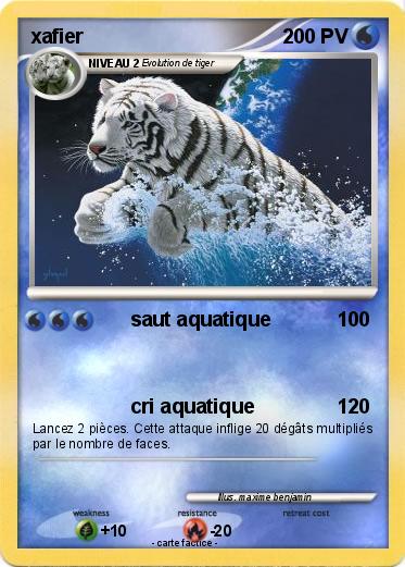 Pokémon xafier - saut aquatique - Ma carte Pokémon