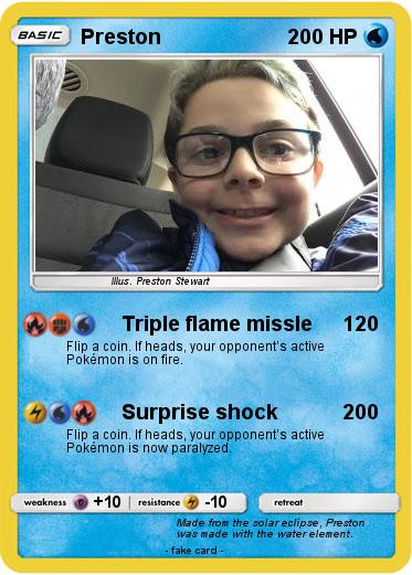 Pokémon Preston 111 111 - Triple flame missle - My Pokemon Card